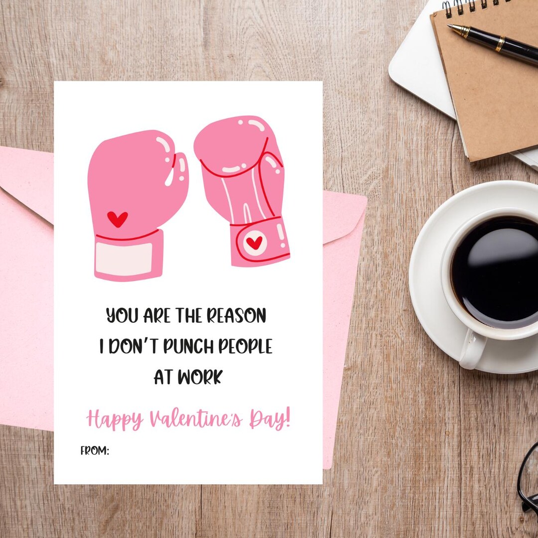 Coworker Valentine's Day Set of 8 Cards Fun Office Valentine's Day Work ...