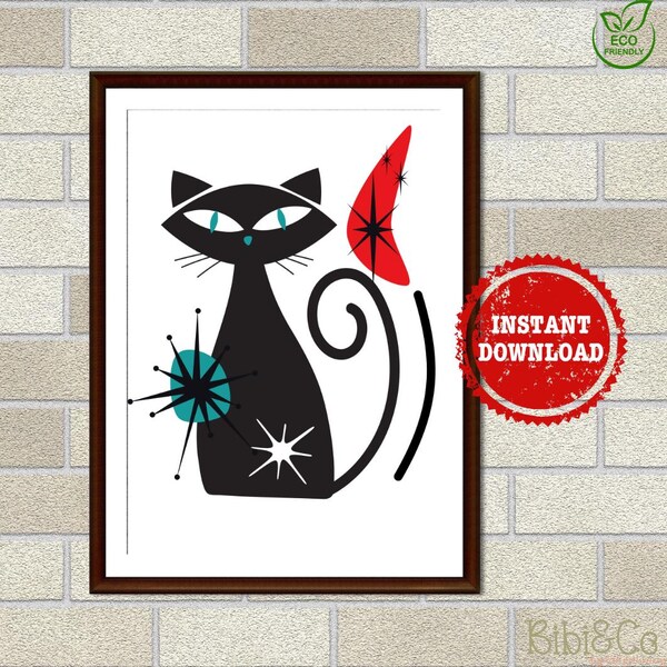 Atomic Cat Art - Etsy