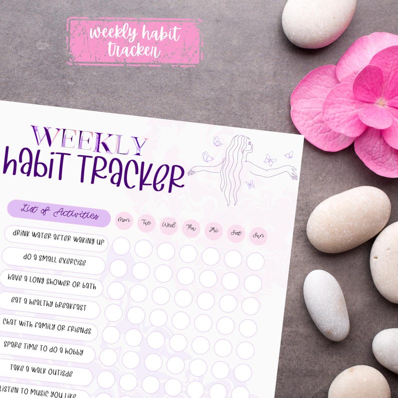 Self Care Challenge & Habit Tracker Bundle, Self Care Checklist, Self ...