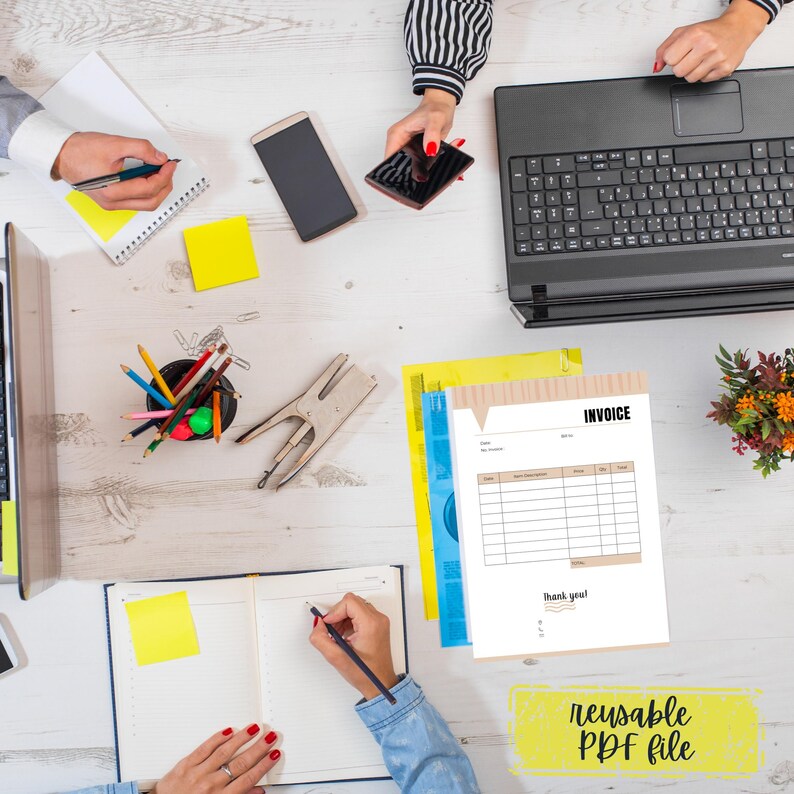 Invoice Template, Editable Invoice Template, Small Business Invoice ...