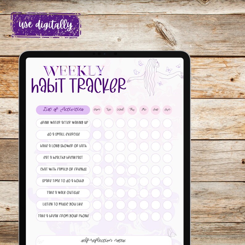 Self Care Challenge & Habit Tracker Bundle, Self Care Checklist, Self ...