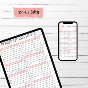 Expense Tracker Printable Budget Sheets Filled-in & Blank Budget ...