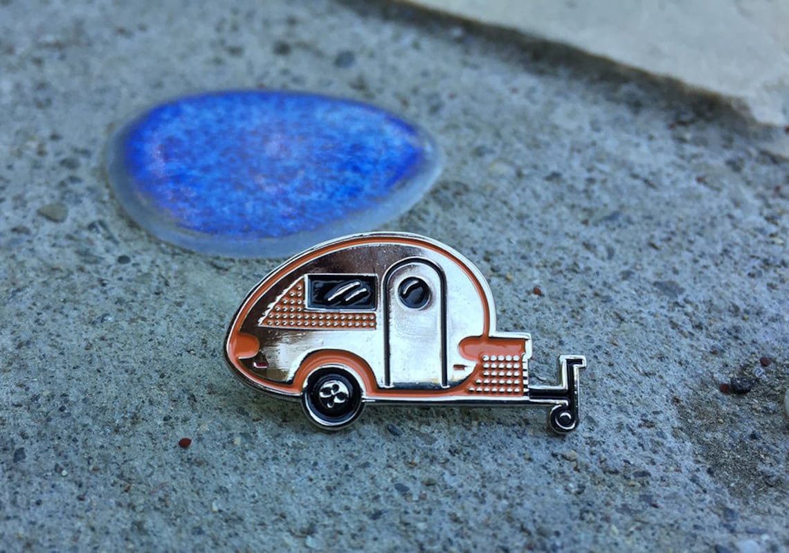 Tiny Trailer Enamel Pin, TB Trailer, Happy Camper, Teardrop, Camping ...