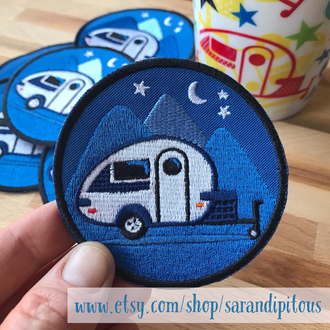T@B, Tab Trailer, Embroidered Patch, Happy Camper, Teardrop, Camping ...