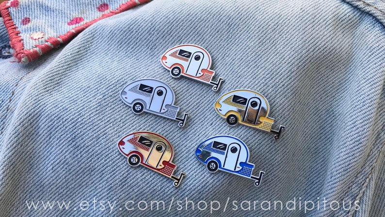 Tiny Trailer Enamel Pin, TB Trailer, Happy Camper, Teardrop, Camping ...