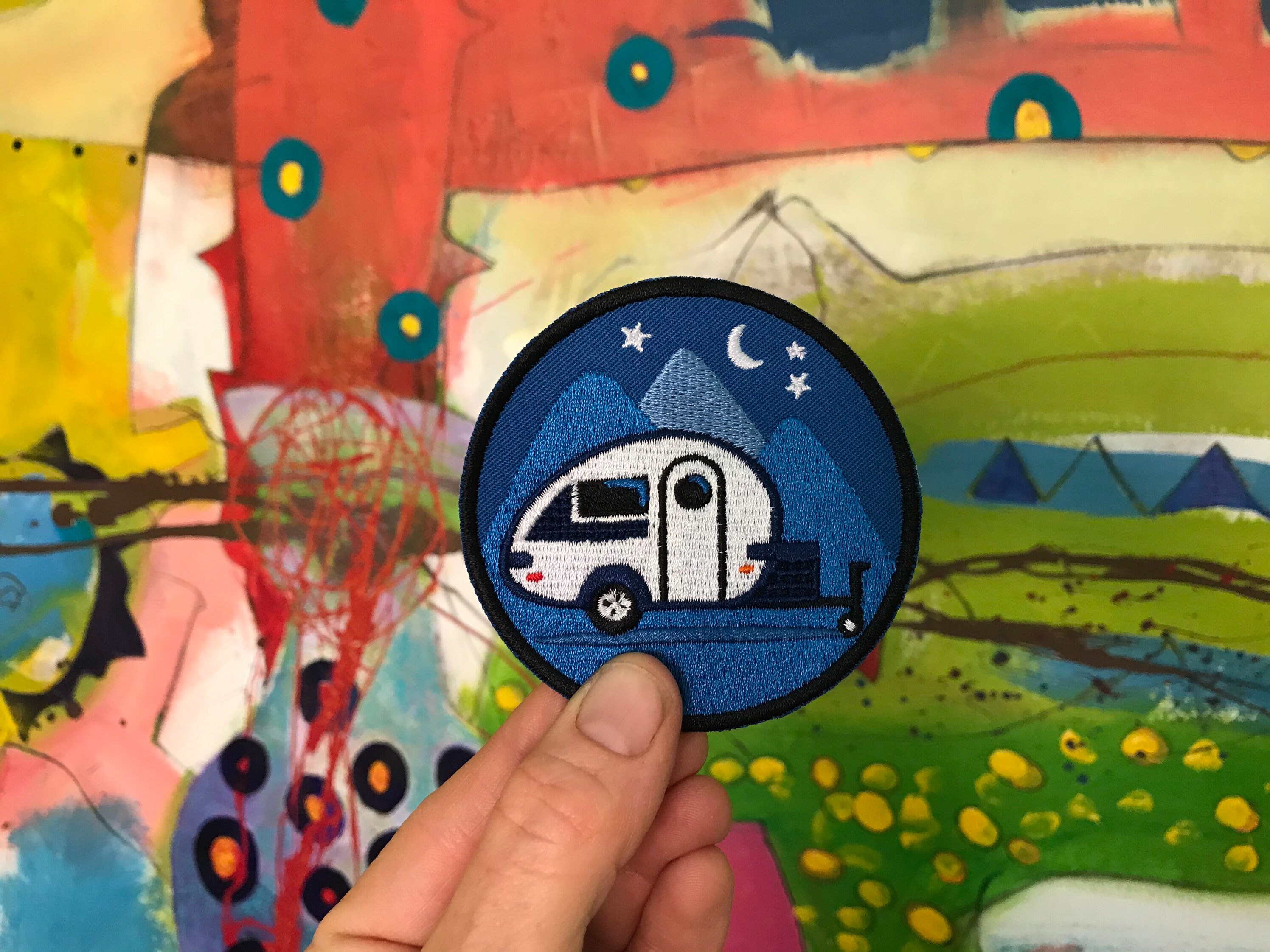 TB, Tab Trailer, Embroidered Patch, Happy Camper, Teardrop, Camping ...