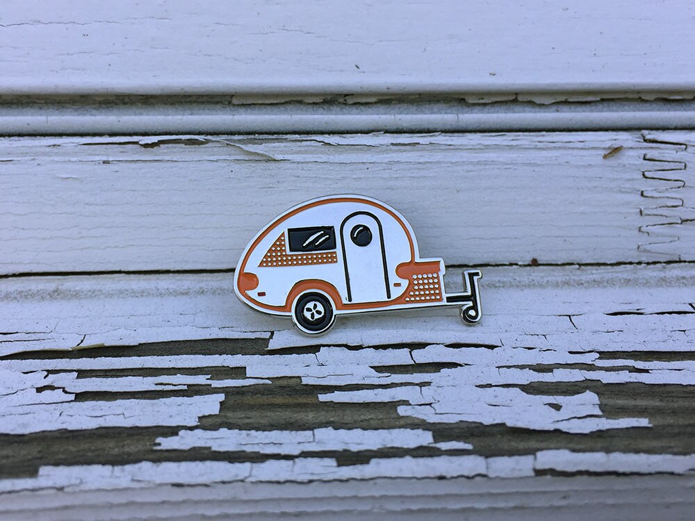 Tiny Trailer Enamel Pin, TB Trailer, Happy Camper, Teardrop, Camping ...