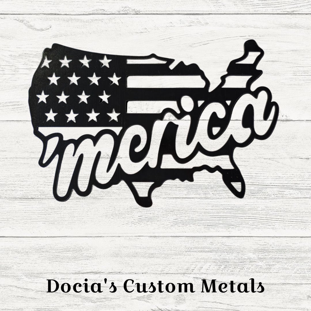 Merica Flag Metal Sign - Etsy