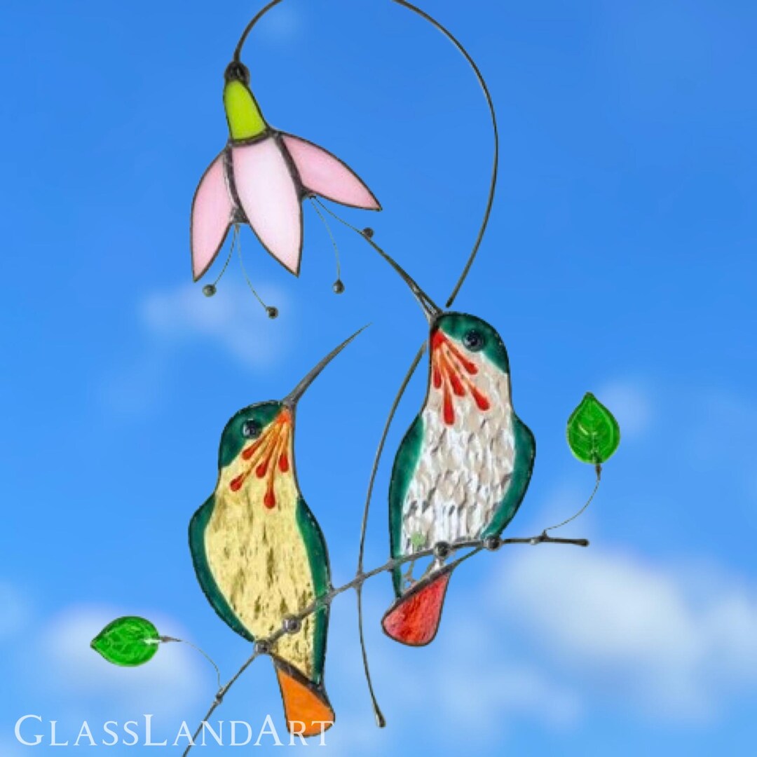 Hummingbird Stained Glass Window Hangings Hummingbird Sun Catcher ...