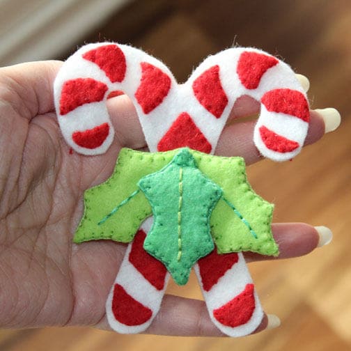 DIY PDF Candy Cane Christmas Felt Plush Sewing Pattern-candy Cane ...