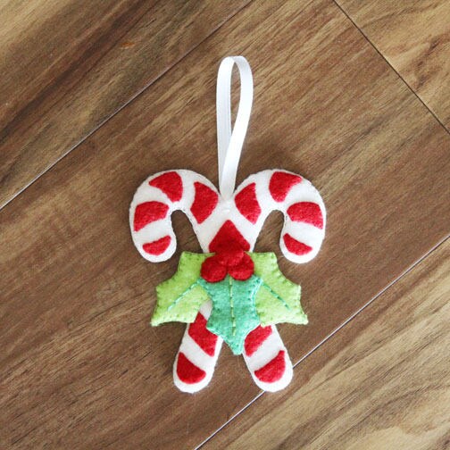 DIY PDF Candy Cane Christmas Felt Plush Sewing Pattern-candy Cane ...