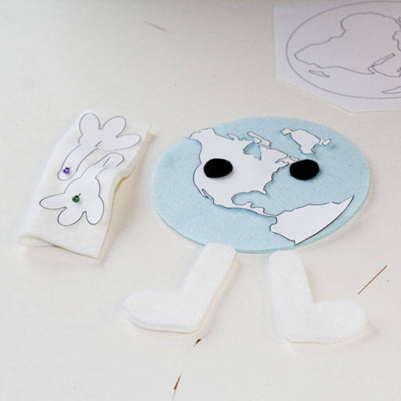 DIY PDF Happy Earth Guy/girl Felt Sewing Plush Pattern-instant Download ...