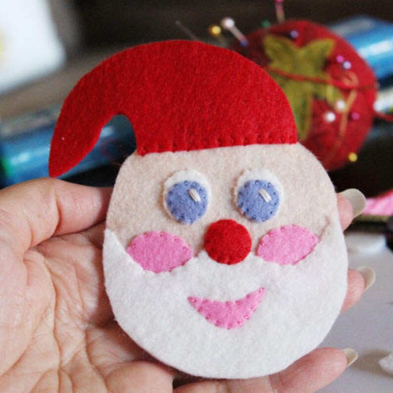 DIY PDF Santa Face Christmas Felt Plush Sewing Pattern-santa - Etsy