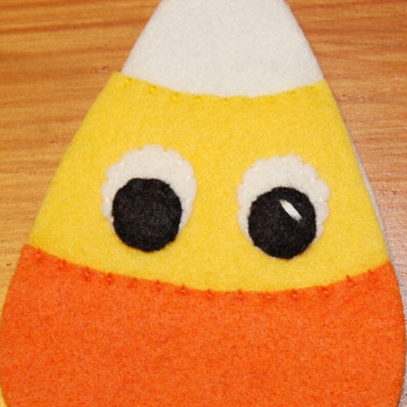 DIY PDF Candy Corn Halloween Felt Plush Sewing Ornament Pattern-cute ...