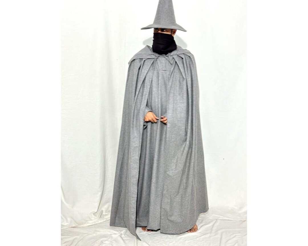 Grey Wool Gandalf Cosplay Costume, Wizard Robe , Gandalf Robe Men ...