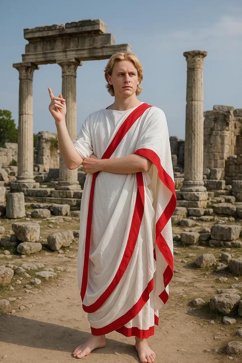 Men's Cotton Roman Toga Costume, Greek Senator Outfit - Etsy