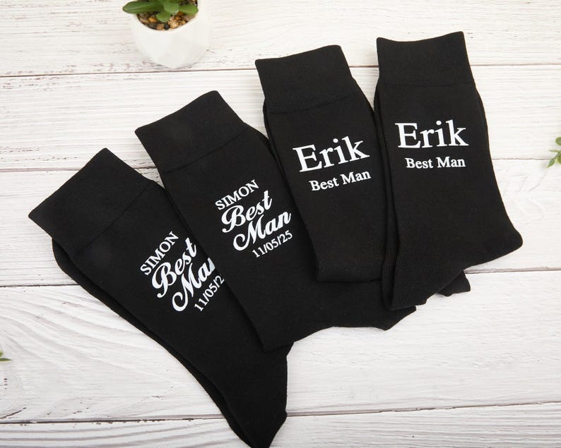 Custom Name Wedding Socks, Personalized Groomsmen Socks, Funny Groom ...