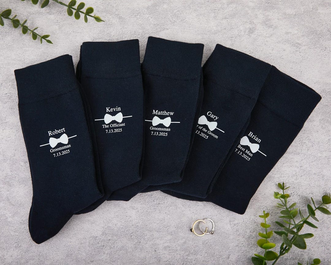 Personalized Groomsmen Socks: Custom Lettered Wedding Party Gifts ...