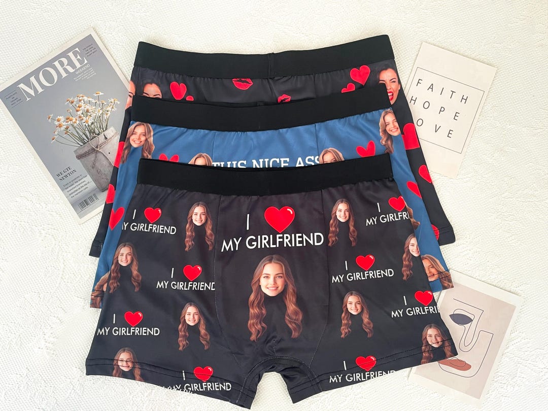 Custom Face Boxers With Name for Anniversary,personalized Underwear for ...