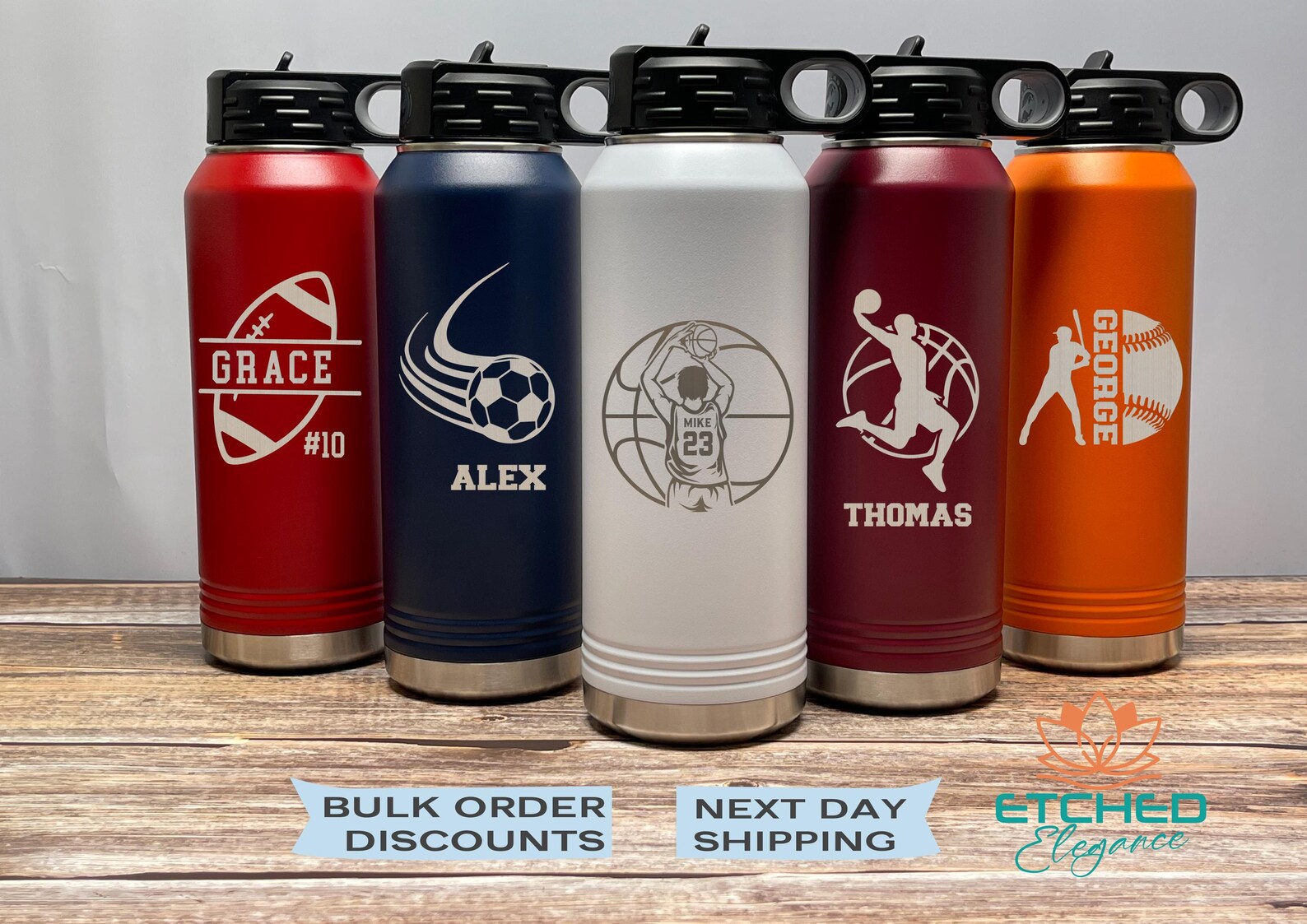 Personalized Sports Team Water Bottle, Custom Engraved Players Cup ...