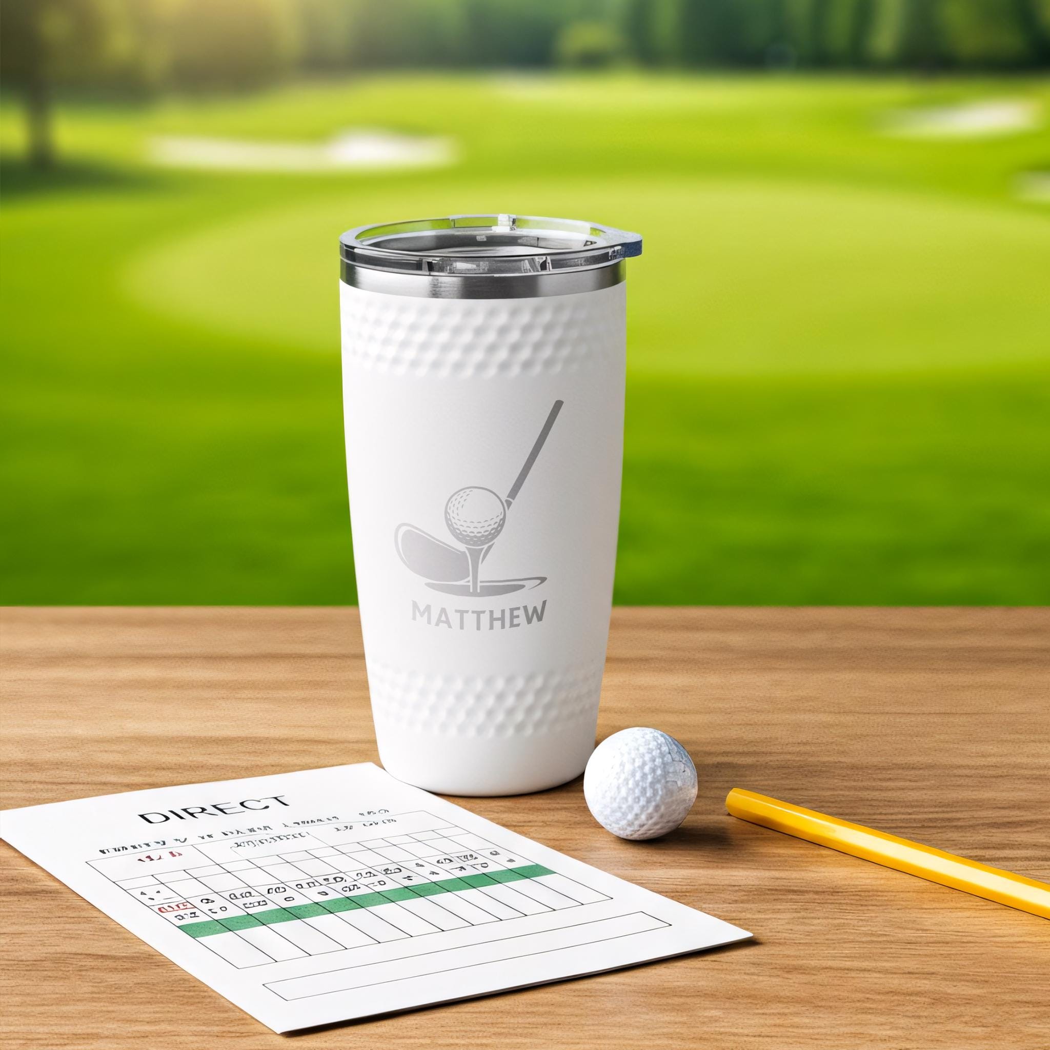 Personalized 20oz Insulated Dimpled Golf Tumbler, Custom Laser Engraved ...