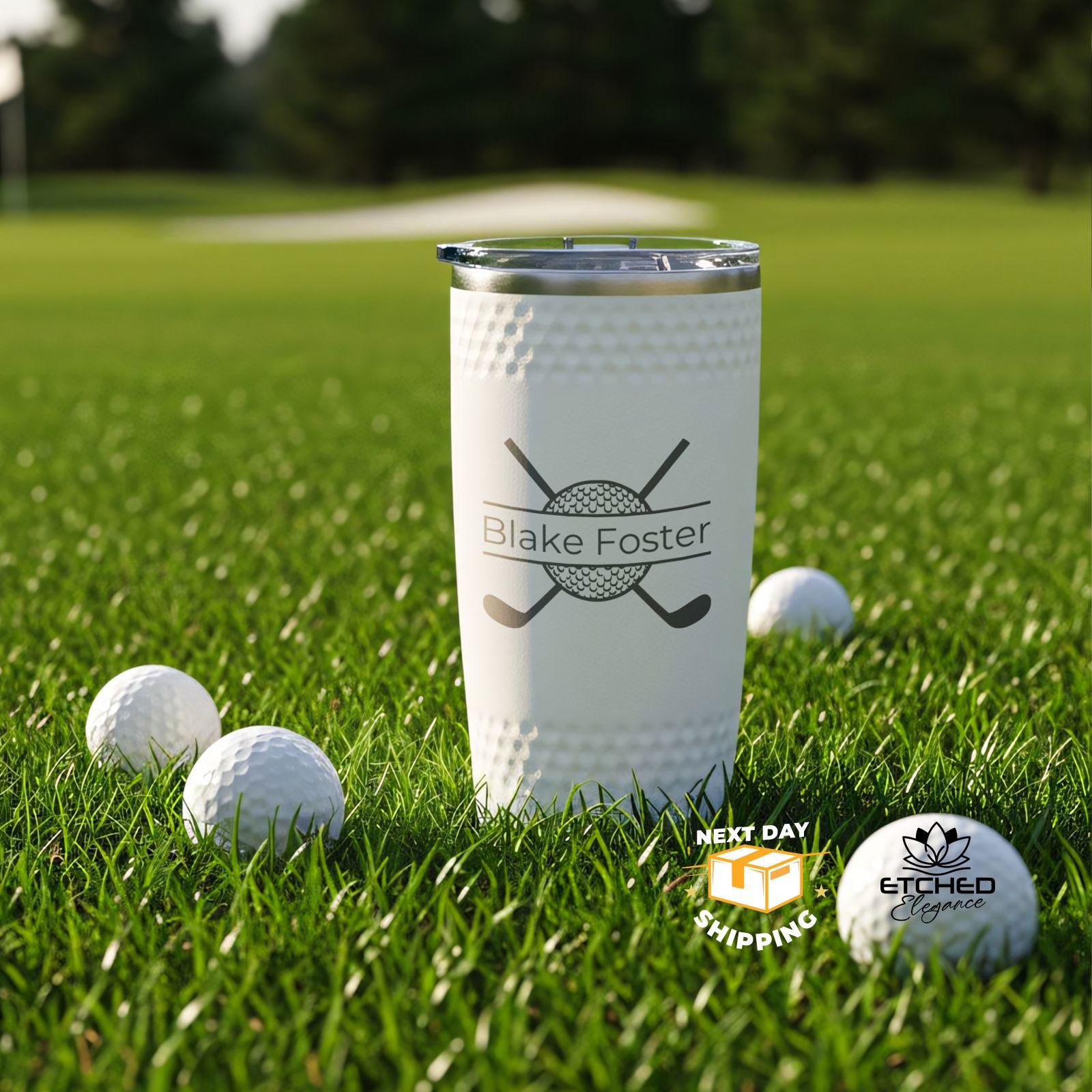 Personalized 20oz Insulated Dimpled Golf Tumbler, Custom Laser Engraved ...