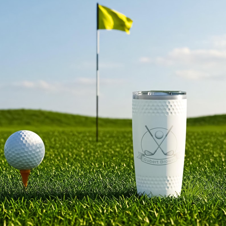 Personalized 20oz Insulated Dimpled Golf Tumbler, Custom Laser Engraved ...