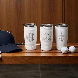 Personalized 20oz Insulated Dimpled Golf Tumbler, Custom Laser Engraved ...