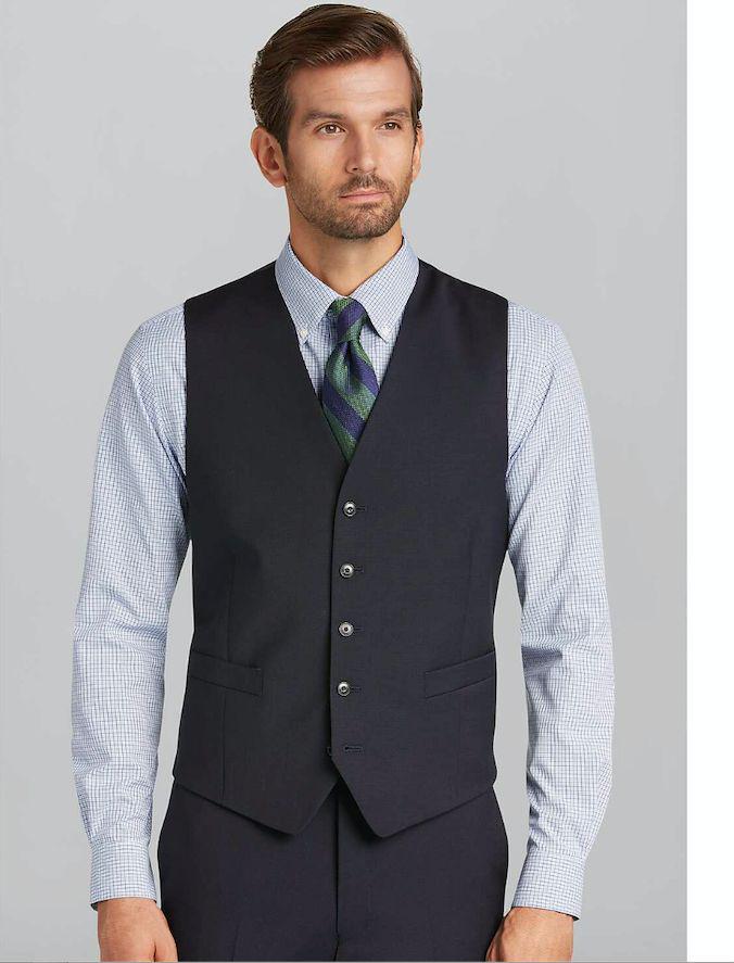 Jos. A.bank 1905 Collection Tailored Fit Textured Suit Separate Vest ...