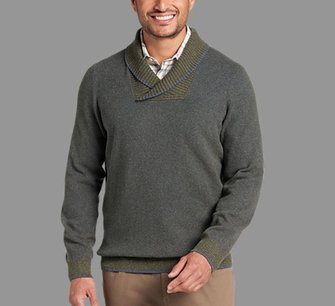 Joseph Abboud Modern Fit Textured Shawl Collar Sweater - 2XLT Colour ...
