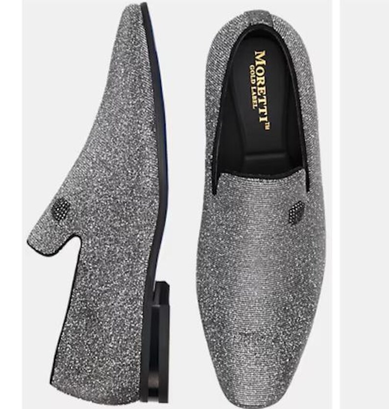 Moretti Gustine Sparkle Formal Loafers Size: 8 D-width Colour - Silver ...