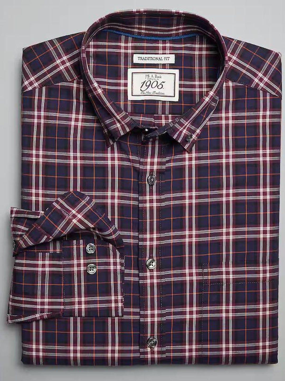 Jos.a.bank 1905 Coll Traditional Fit Button-down Collar Large Plaid ...