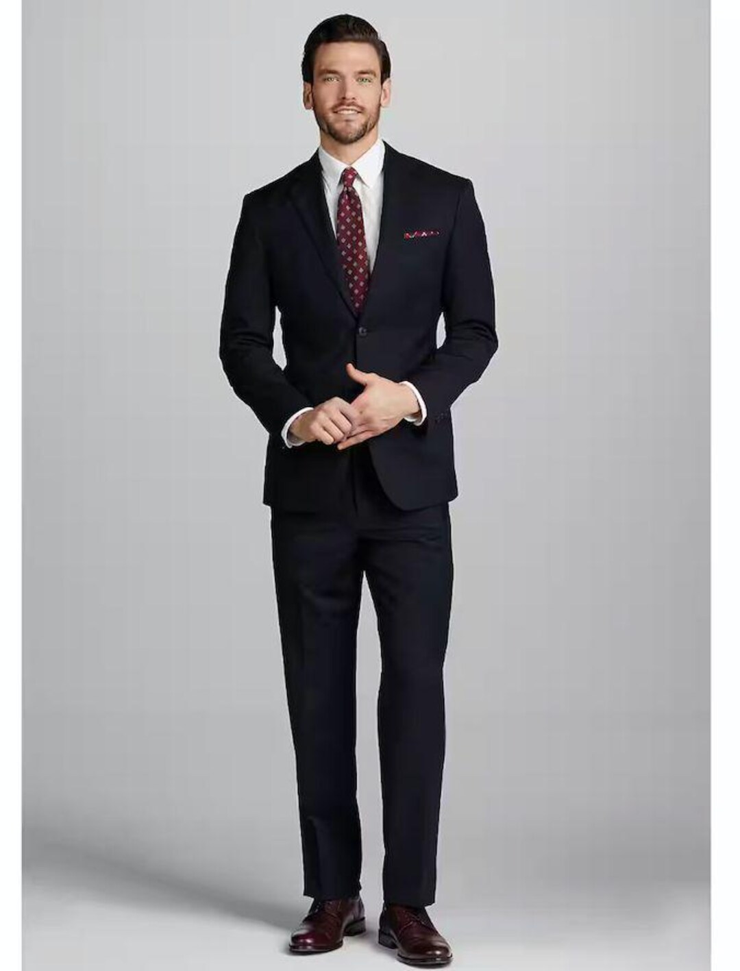 Jos. A. Bank Tailored Fit Solid Suit -48 Long Colour: Navy - Etsy