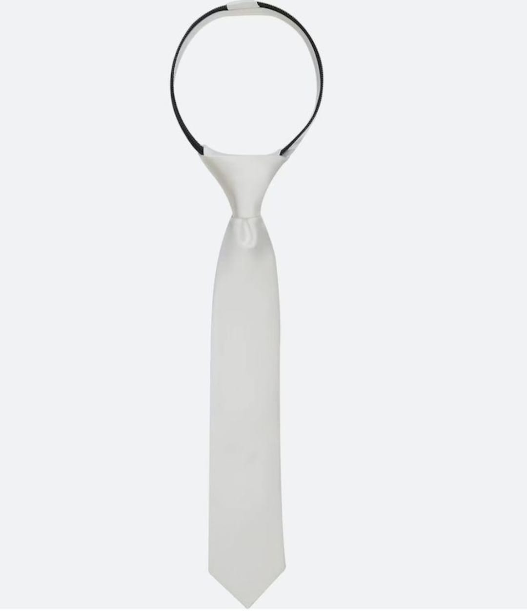 Egara Boys 11-inch Zipper Tie | White Pre-tied Tie for Ages 4-7 | One ...