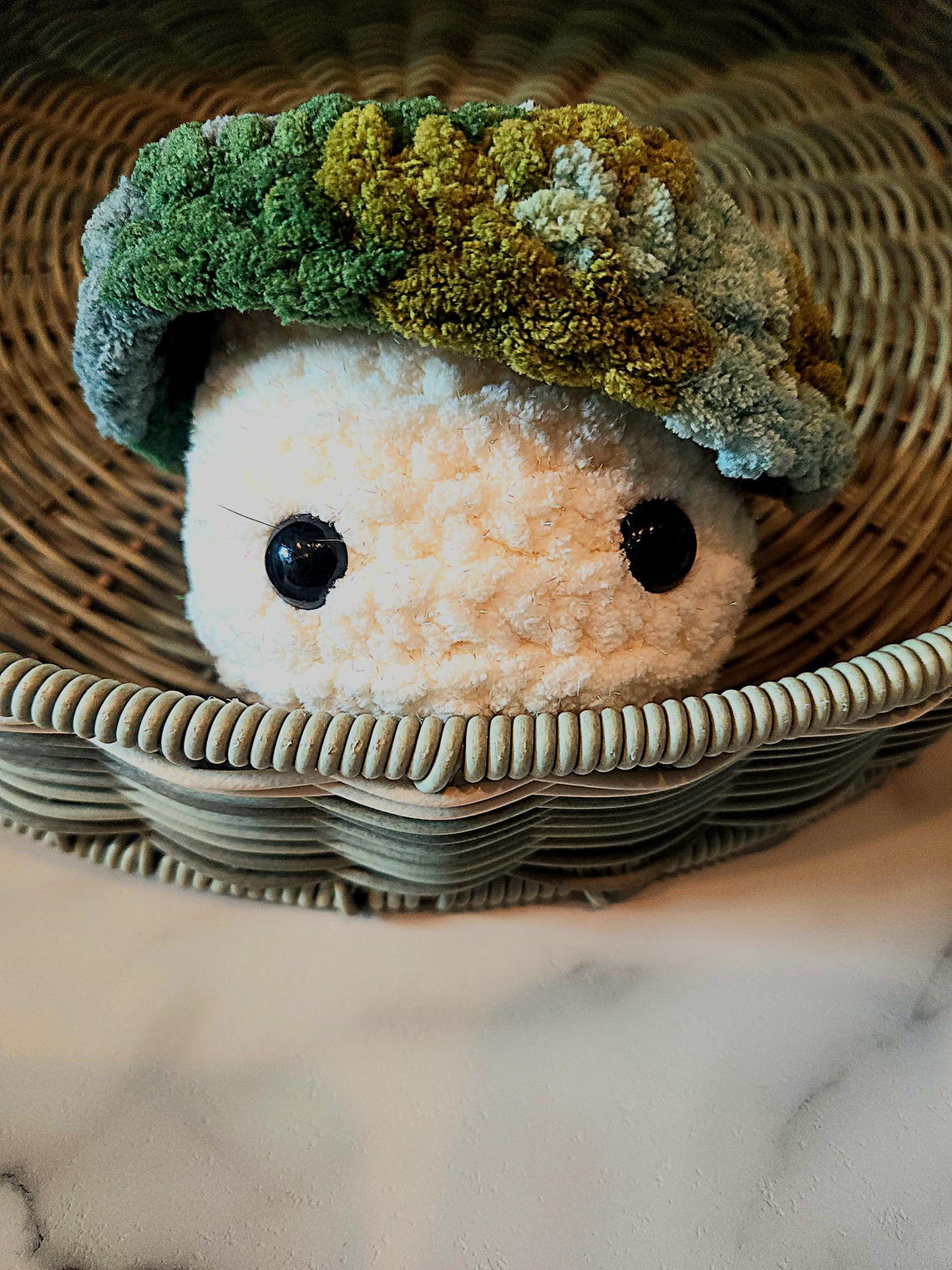 Amigurumi Plush Mushroom With Moss Color Cap, and White Sparkle Stem - Etsy