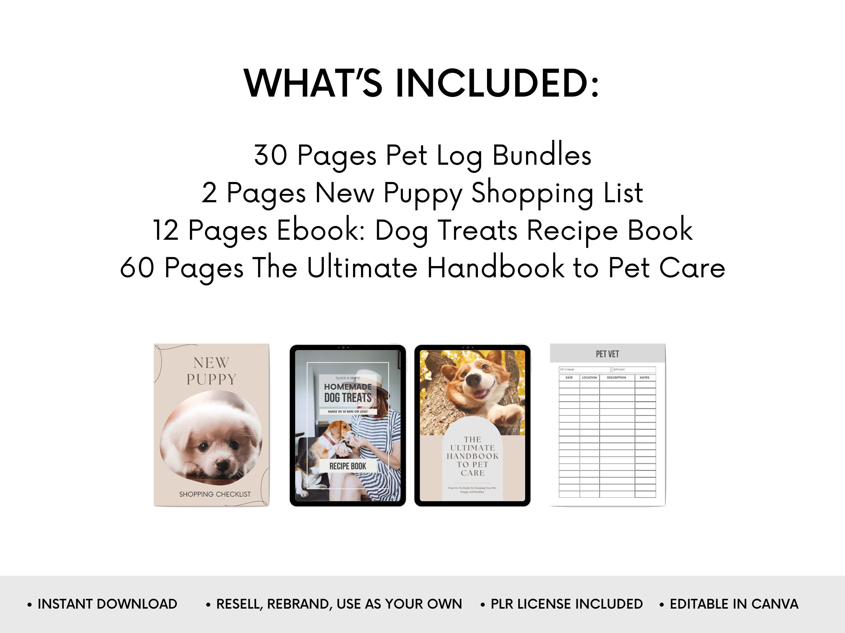Pet Niche PLR Bundle, Pet Log, Pet Recipe Book, Pet Guide, Ebook, Pet ...