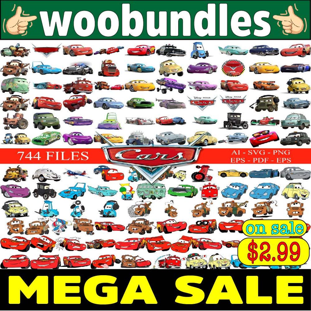 Cars SVG Bundle, Cars Clipart, Cars SVG, Planes and Cars Birthday ...