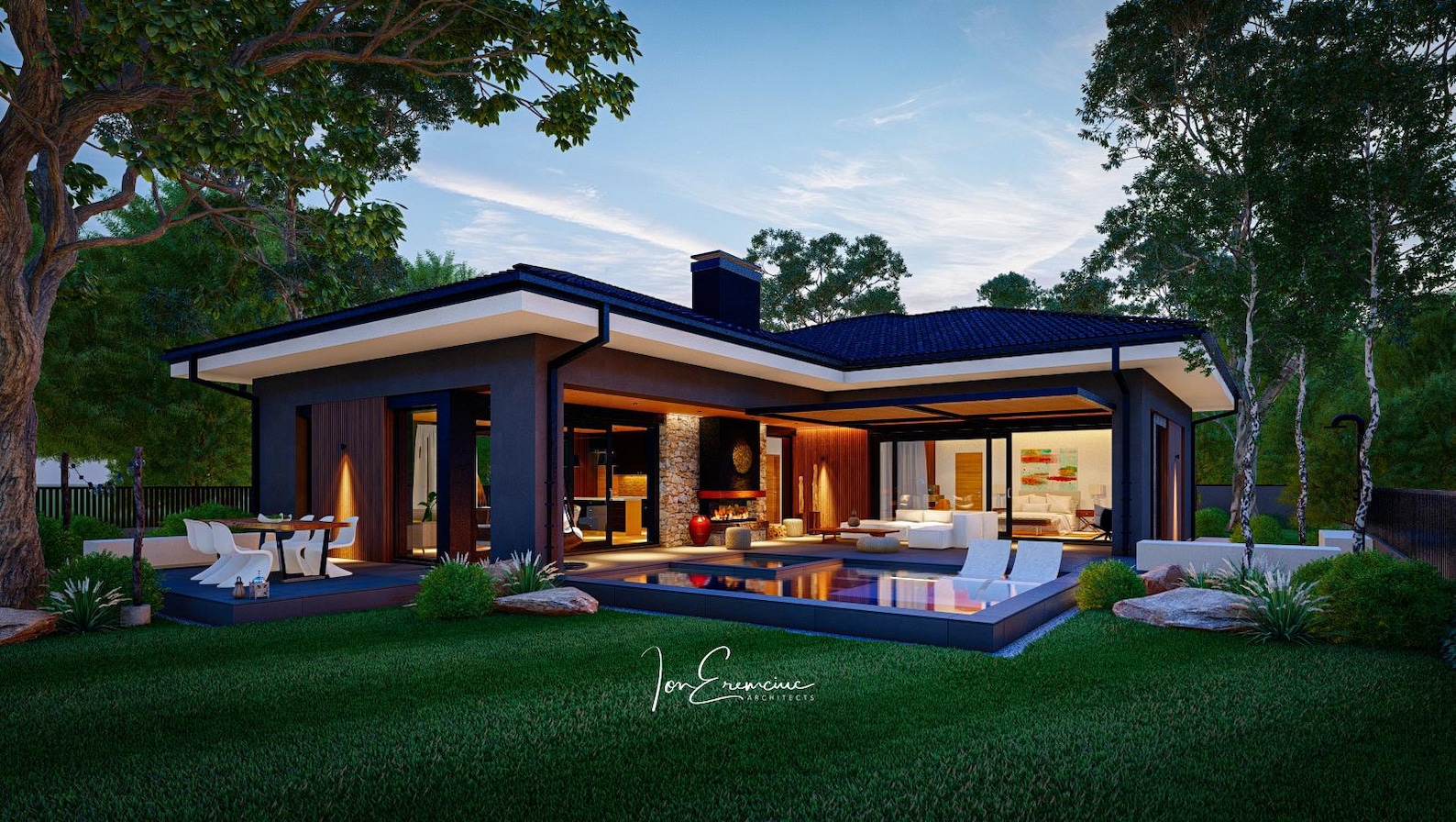 3 Bedrooms, Modern, Modular Prefab. House With Exterior Seating Area ...