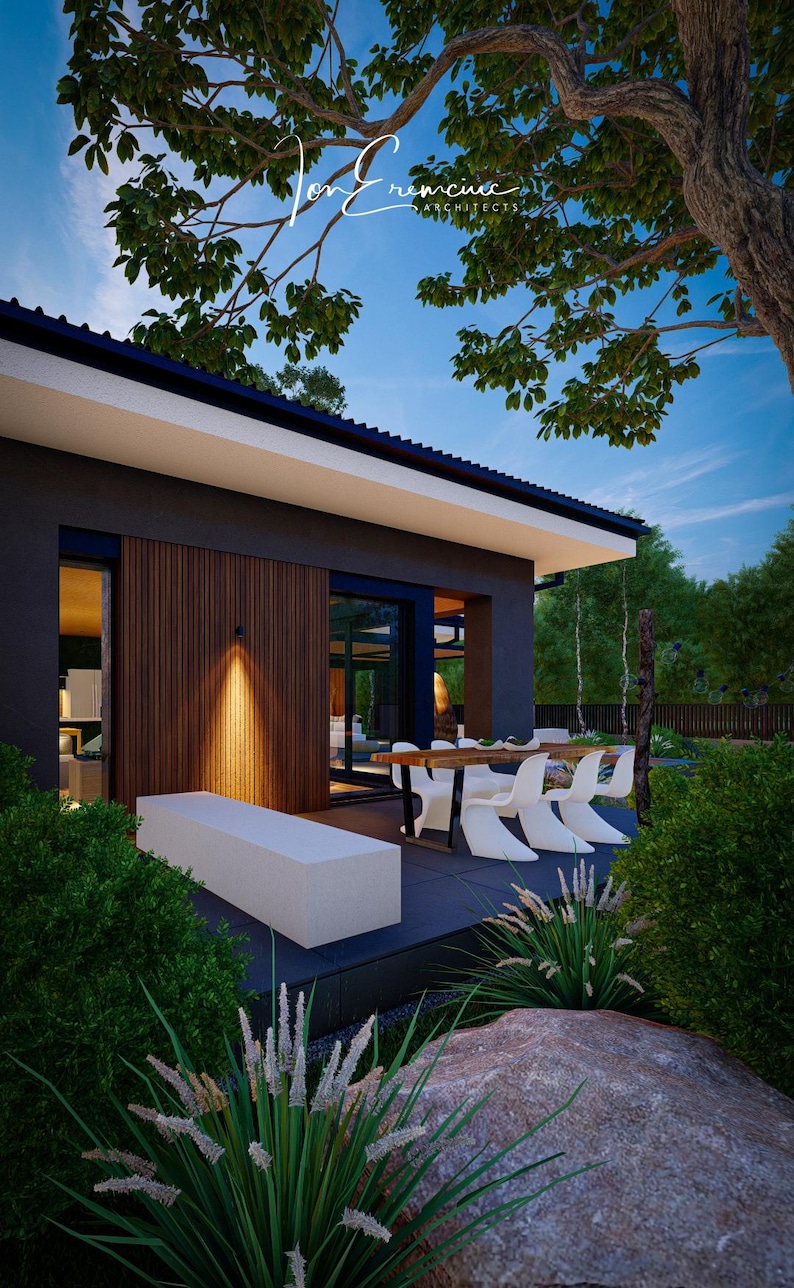 3 Bedrooms, Modern, Modular Prefab. House With Exterior Seating Area ...