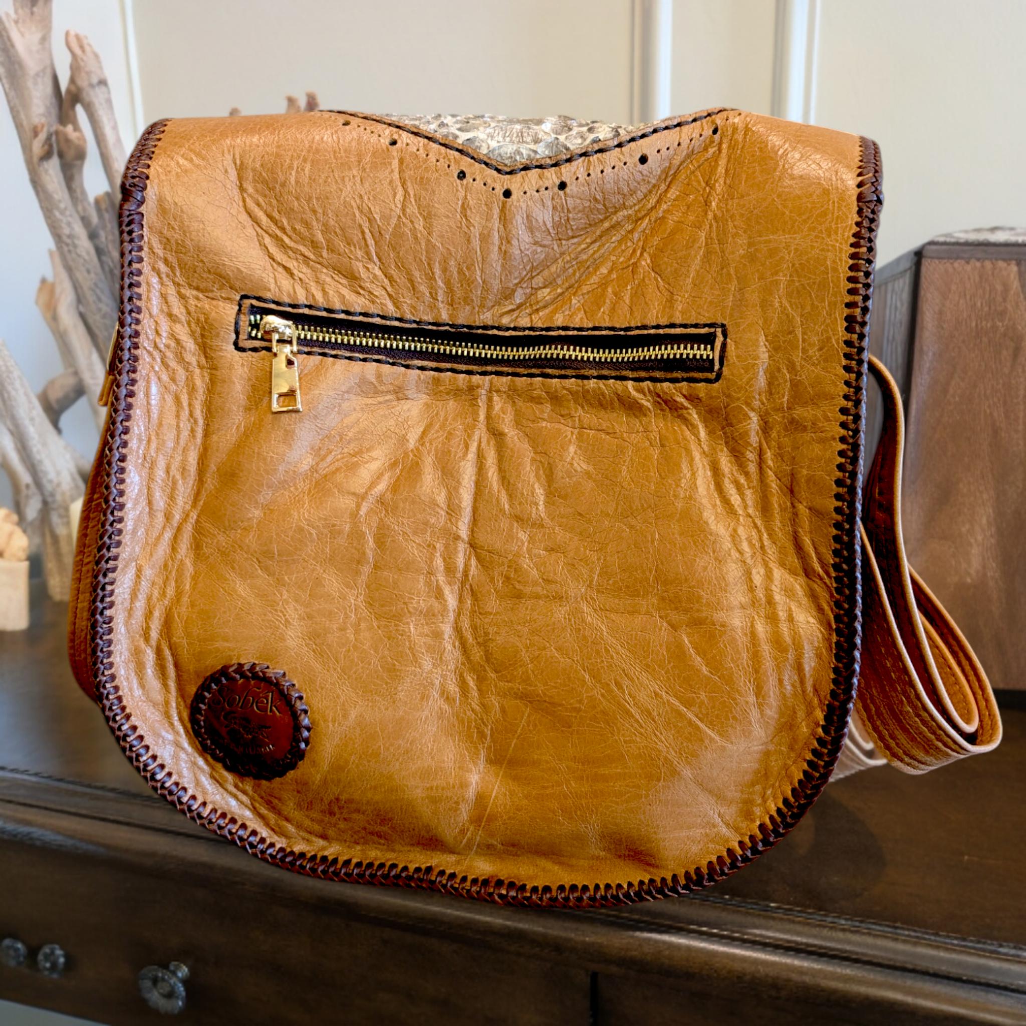 Bohemian Armadillo Shell Crossbody Bag| Snakeskin| Artisan Whipstitch ...