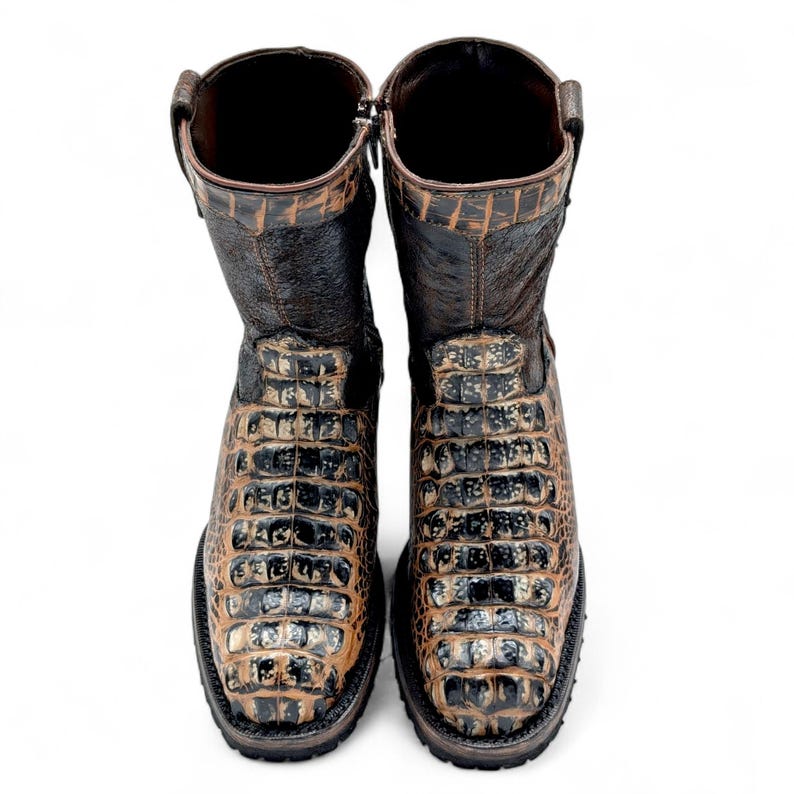 Alligator Hornback Leather Cowboy Boots, Handmade Goodyear Welt, Men's ...