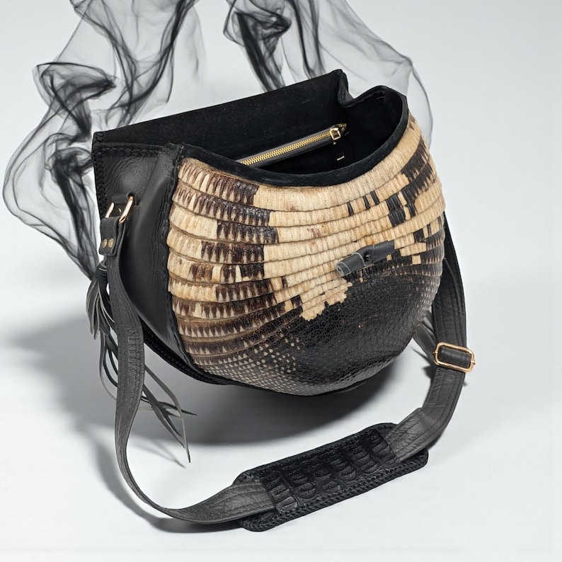 Armadillo Shell Crossbody Bag, Braided Leather, Alligator Leather ...