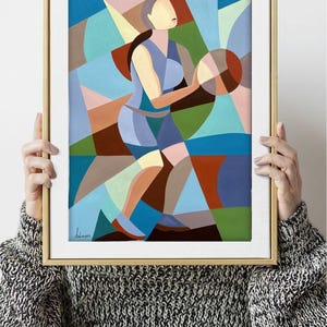 Pop Art Painting of Basketball Player - Dynamic Sports Art - Geometric ...