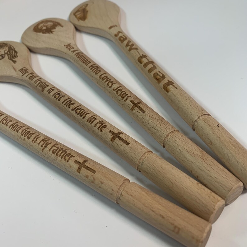 Jesus Christs Printed Wooden Spoon Set, Beech Wood Spoon Elegant and ...