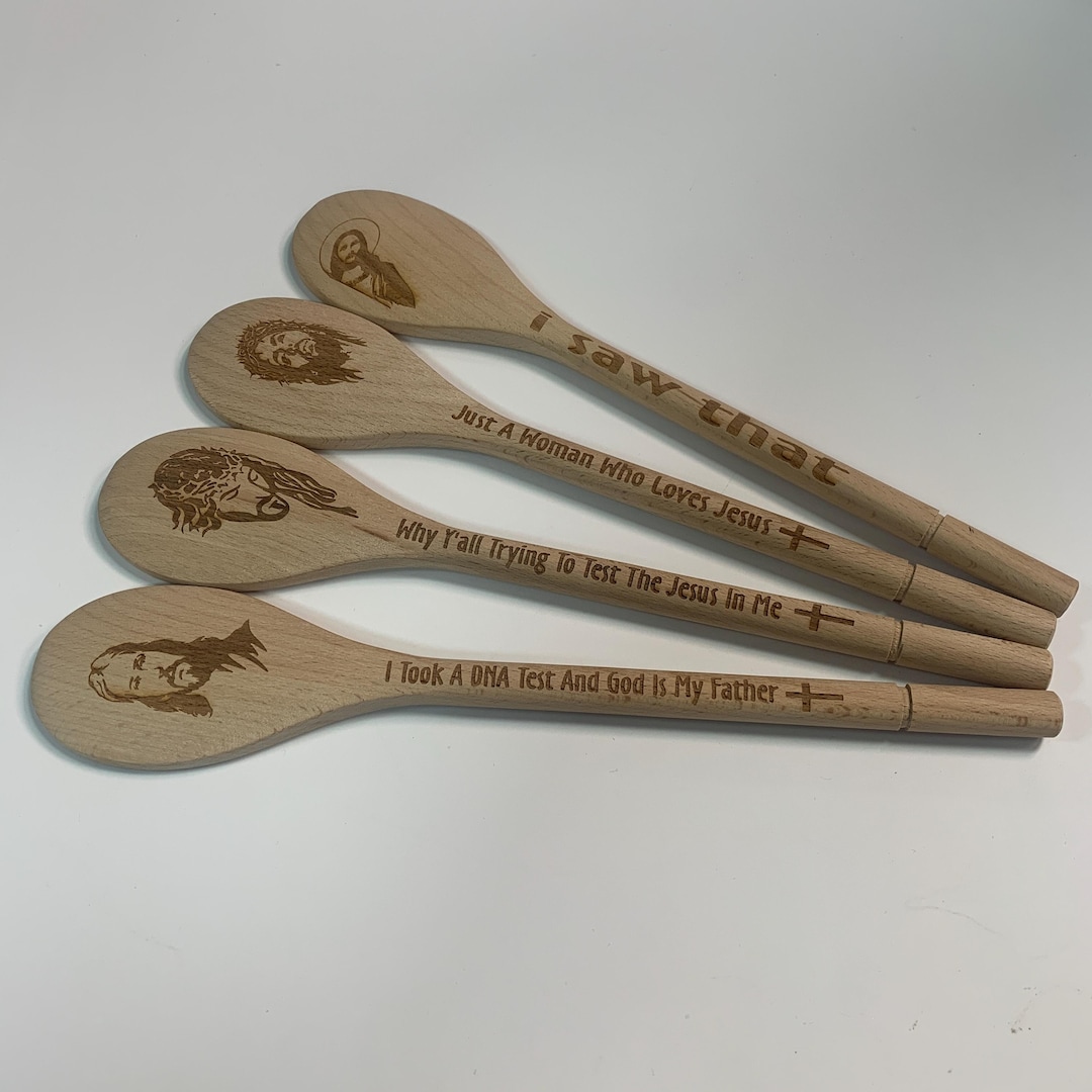 Jesus Christs Printed Wooden Spoon Set, Beech Wood Spoon Elegant and ...
