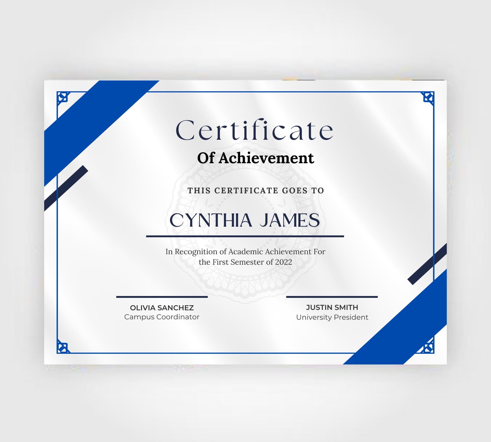 Editable Academic Achievement Certificate, Customizable PDF Document ...