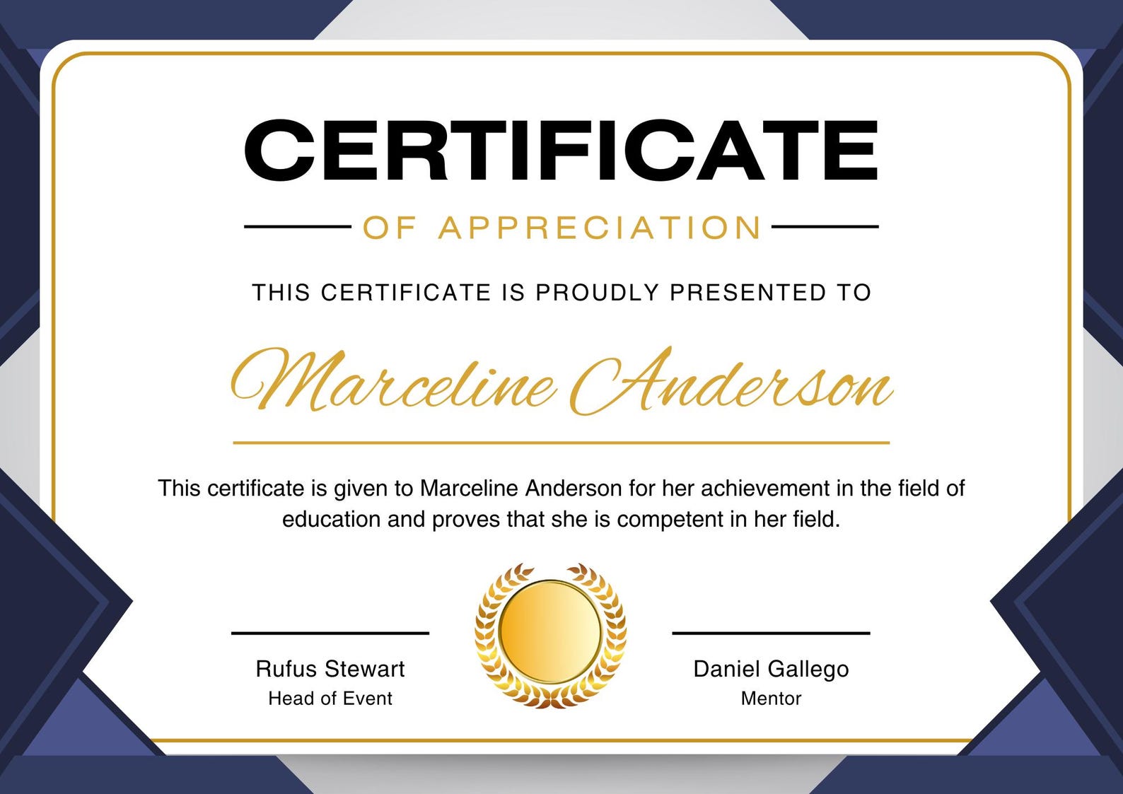 Custom Certificate of Appreciation, Editable Appreciation Award for ...