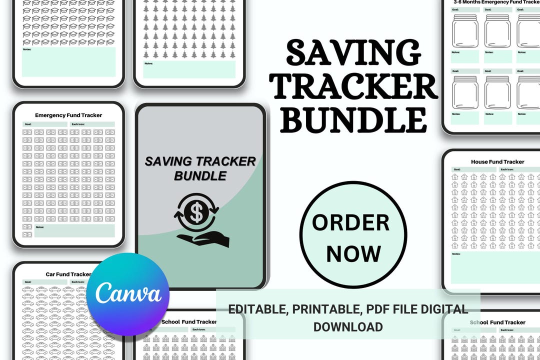 Printable Emergency Fund Tracker, Editable Finance Tracker for Savings ...