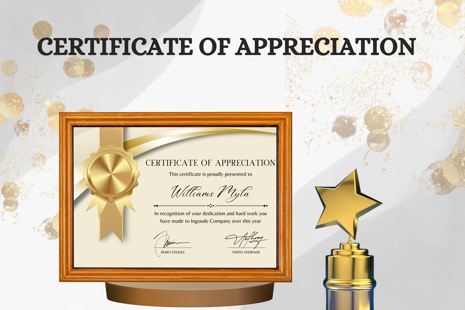 Custom Certificate of Appreciation, Printable Recognition Award ...