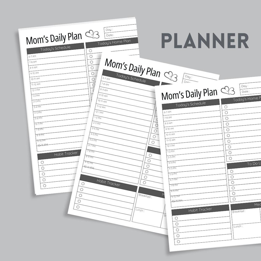 Editable Mom Daily Planner PDF, Customizable Organizer for Busy Moms ...